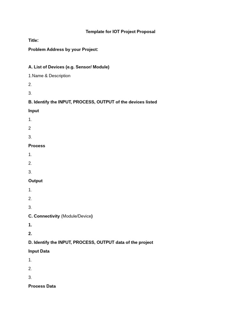 IoT Project Proposal Template | PDF