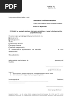 Wzór Podania o Zmianę Promotora | PDF