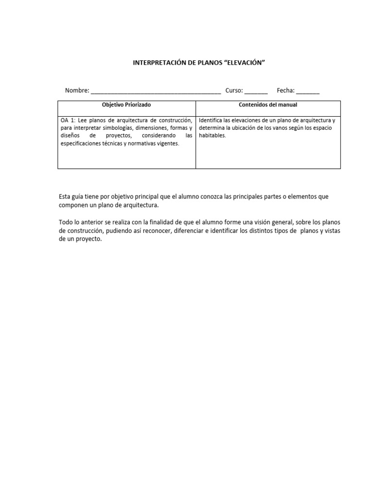 Guia-N°2-Interpretación-de-planos-elevación CFT | PDF