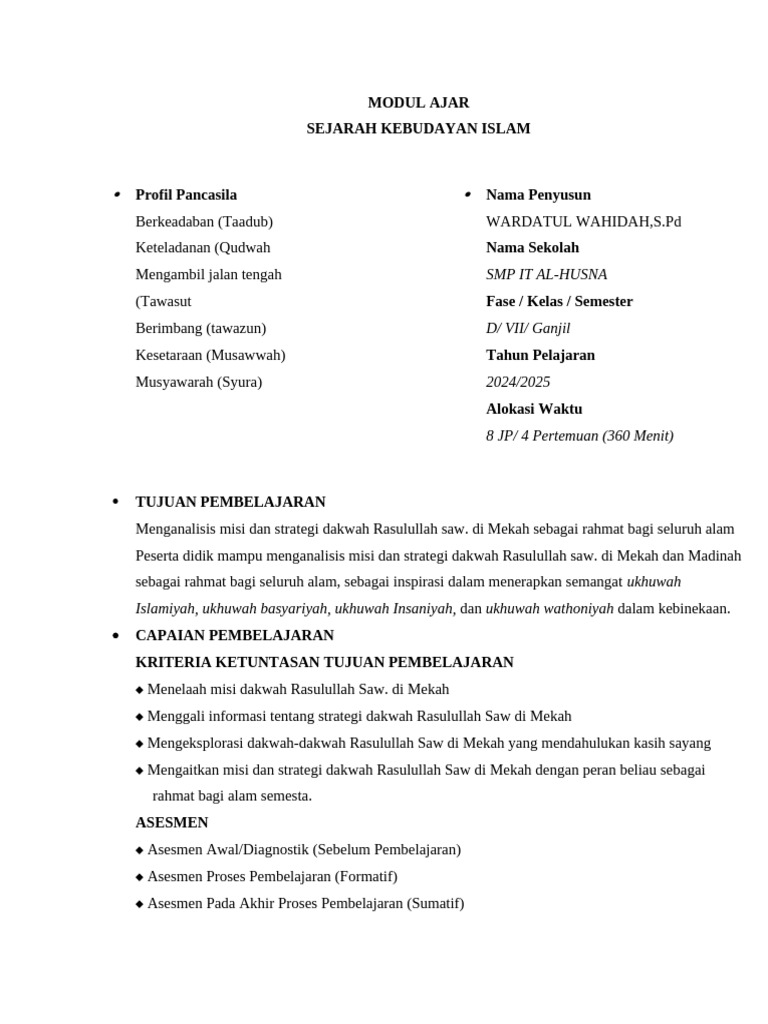 MODUL AJAR Ski Bab 2 | PDF