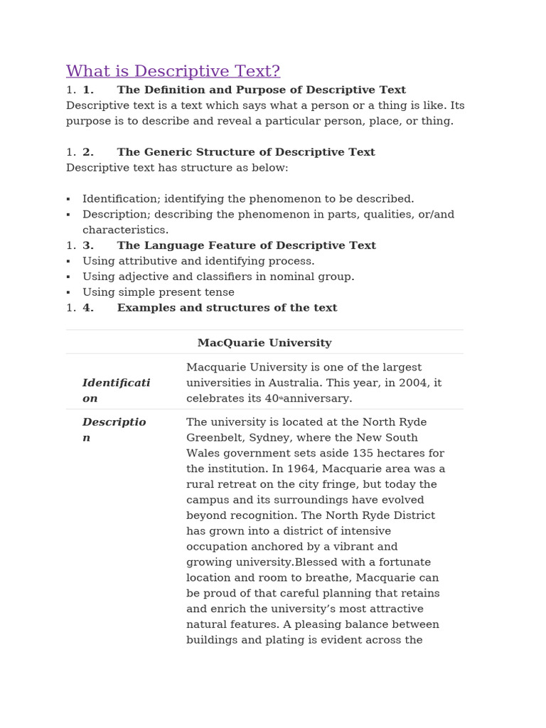 What is Descriptive Text | PDF
