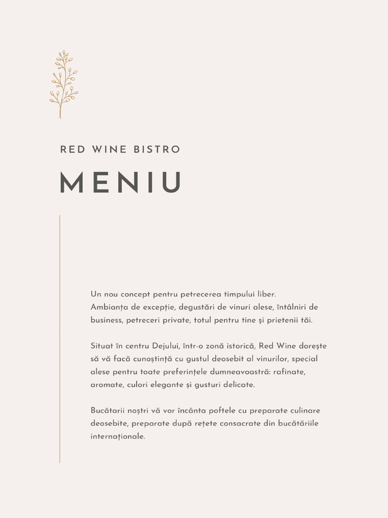 Meniu Red Wine | PDF