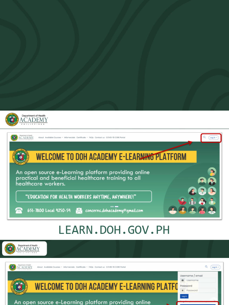 Access to MCCOD in the DOH Academy Tutorial1 | PDF