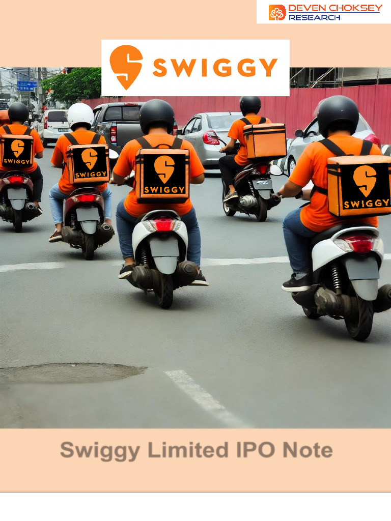 DRChoksey IPO Note On Swiggy Ltd. | PDF | Initial Public Offering | Consumption (Economics)