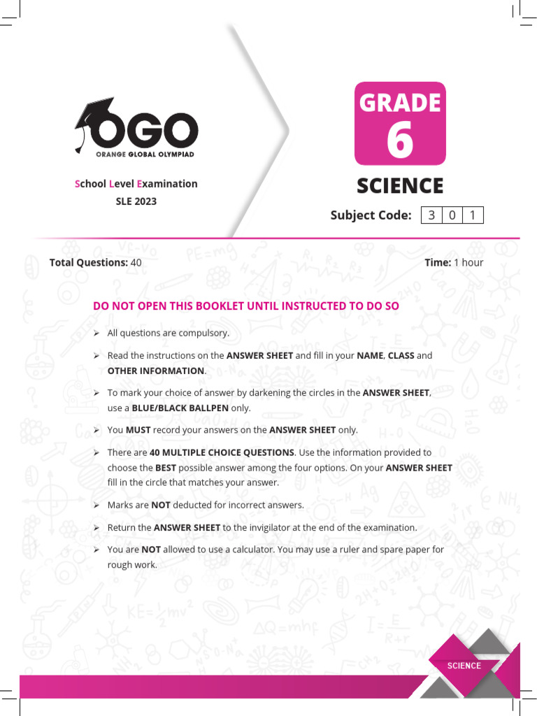 Science SLE Paper Grade 6 | PDF | Fruit