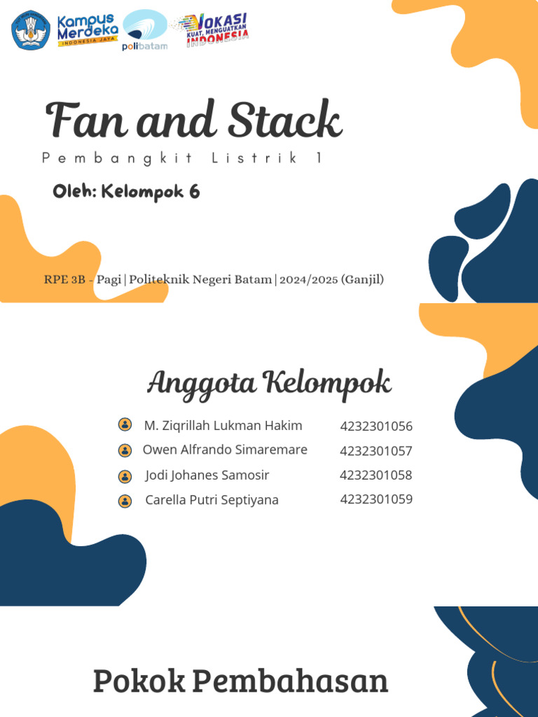 Fan and Stack - Kelompok 6 RPE 3B Pagi | PDF | Teknologi & Rekayasa