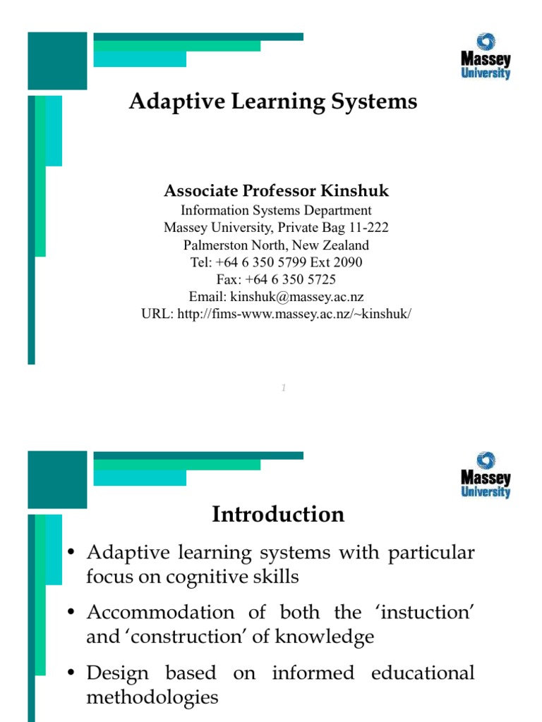 Adaptive Learning Systems: Associate Professor Kinshuk | PDF ...