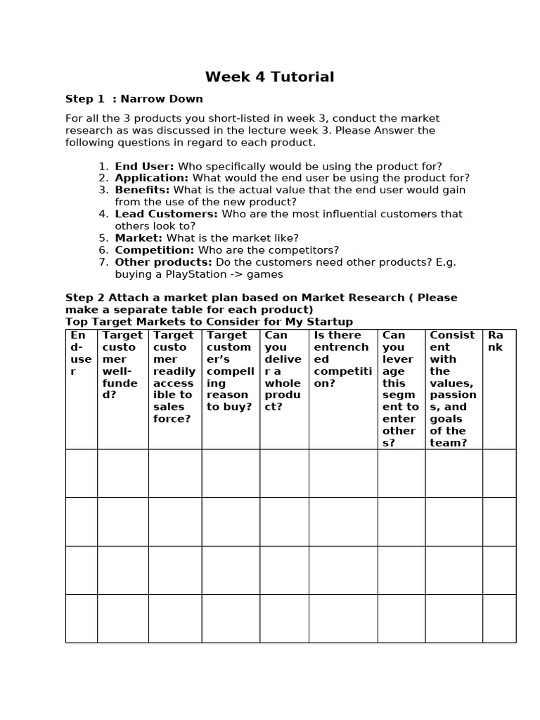 Week 4 Tutorial | PDF