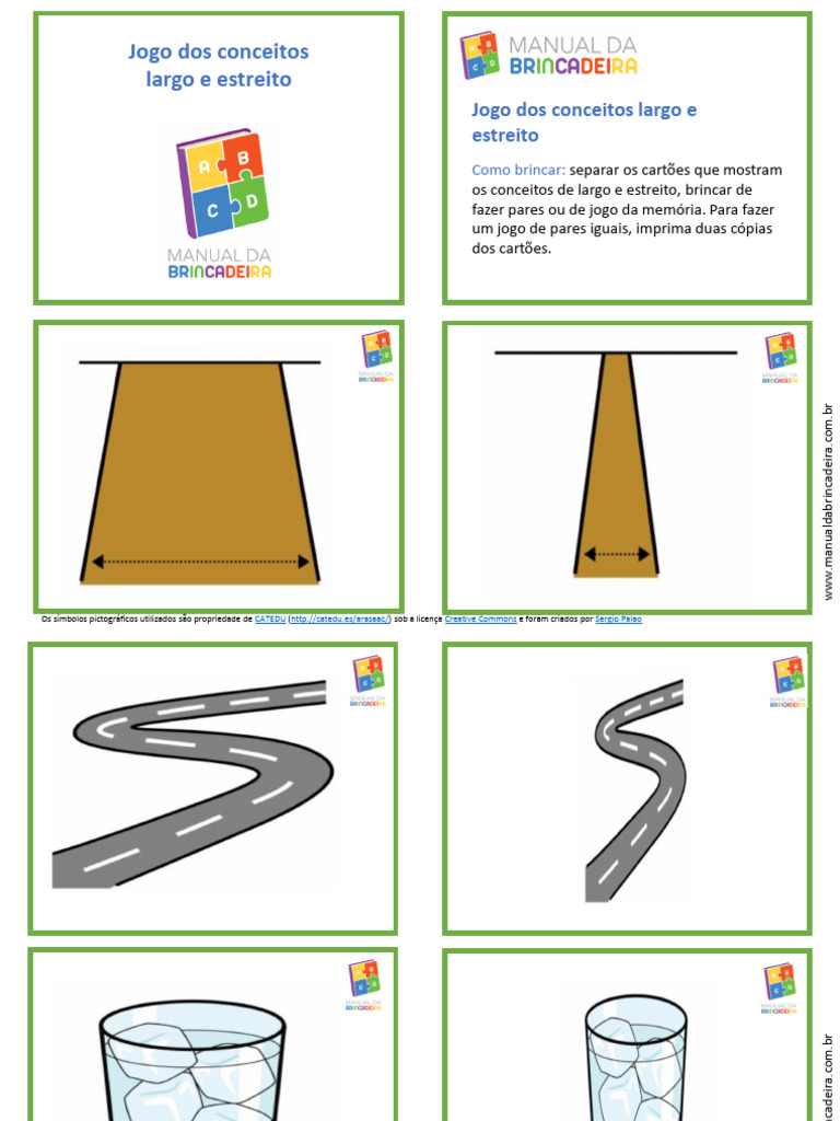 Jogo com os conceitos largo e estreito_manualdabrincadeira | PDF ...
