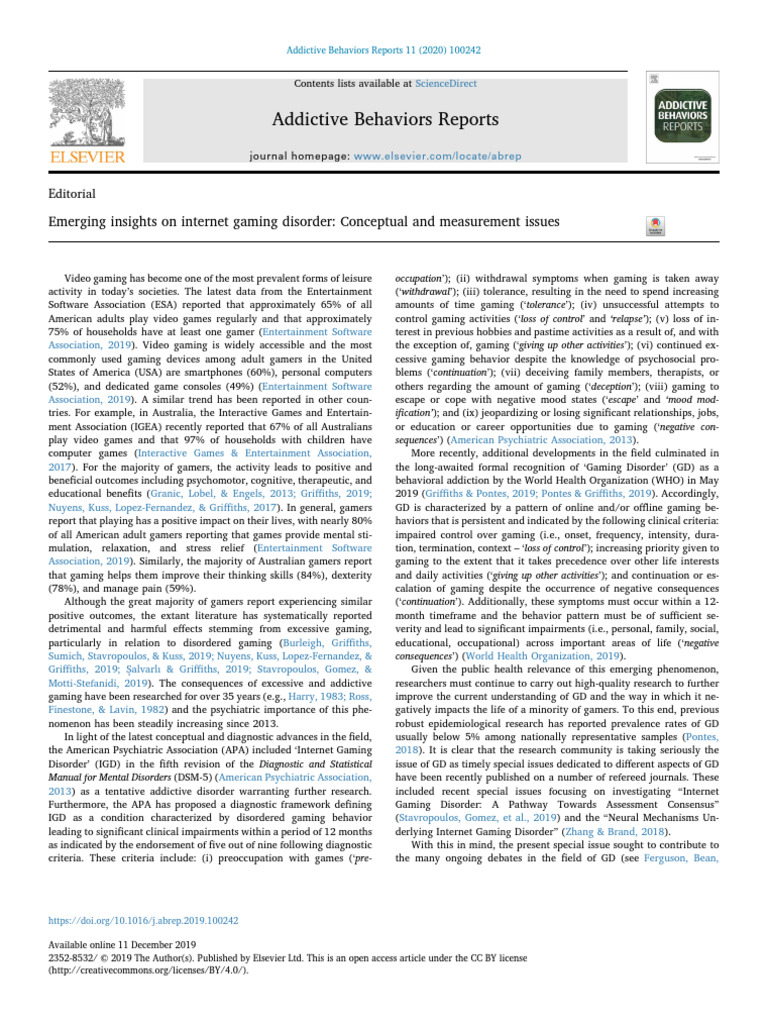 Insights on Internet Gaming Disorder | PDF | Mental Disorder | Mental Health