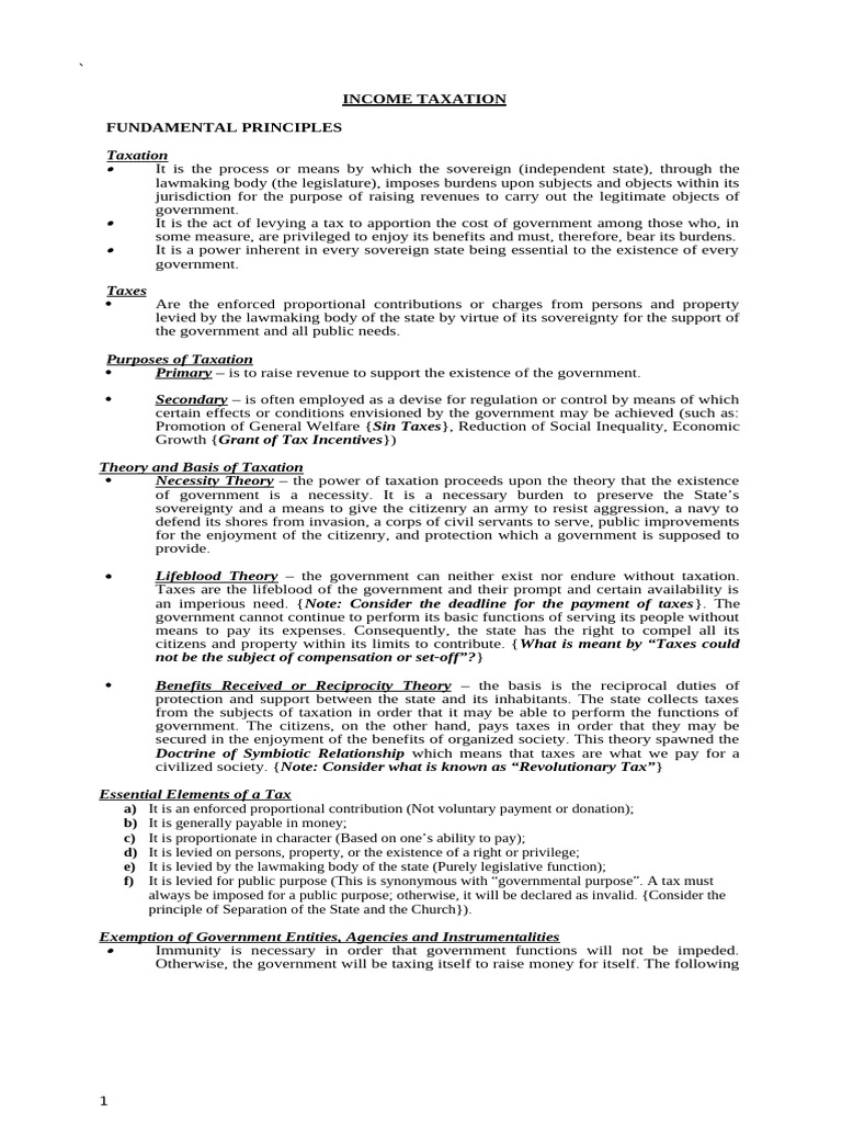 Income Taxation Reviewer Individual Taxpayers | PDF | Taxes | Capital ...