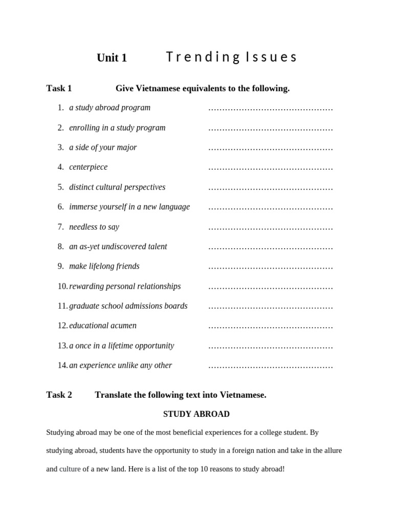 Trending Issues: Unit 1 | PDF