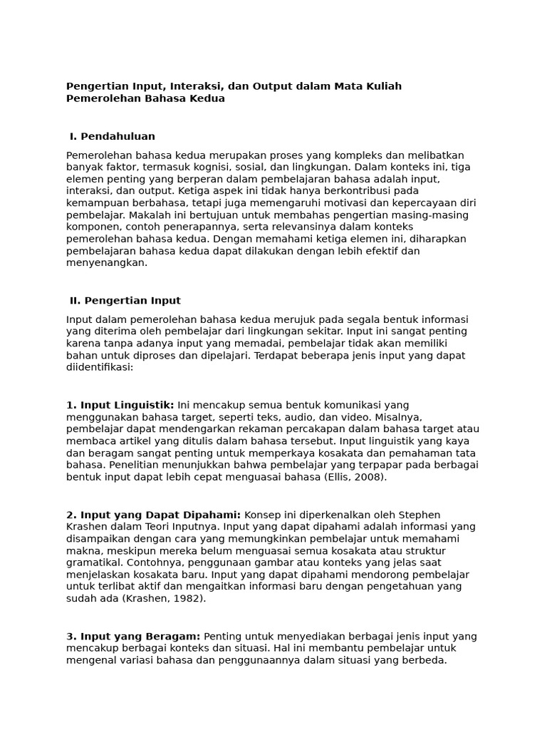 Pengertian Input Interaksi Dan Output-M.Iqbal | PDF | Seni & Disiplin Bahasa
