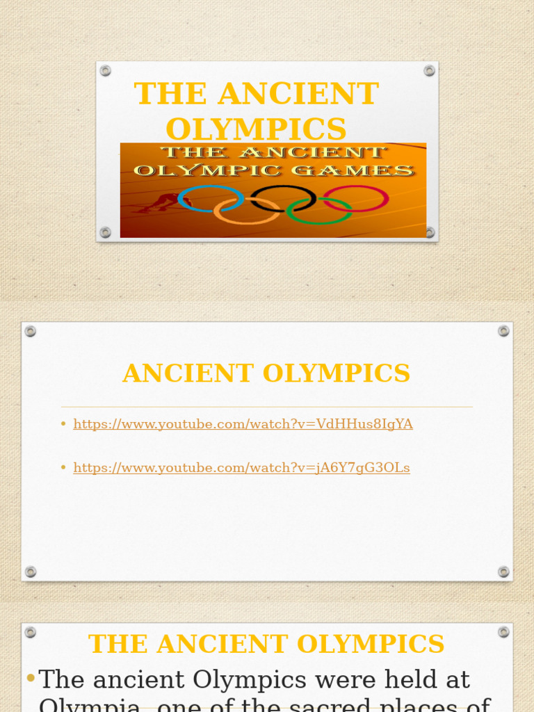 The Ancient Olympics | PDF | Art