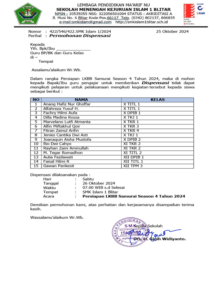 Dispen PASKI 261024 | PDF