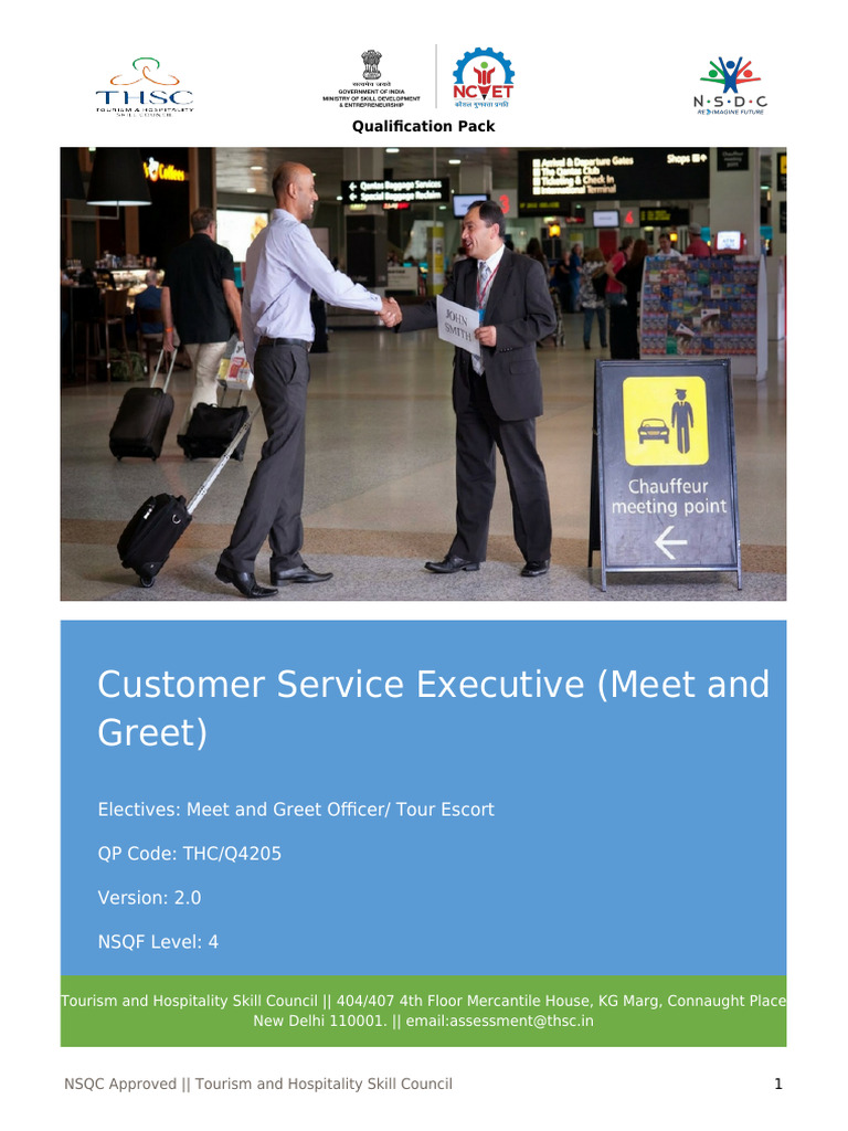 Customer Service Executive (Meet and Greet) - THC - Q4205 | PDF ...