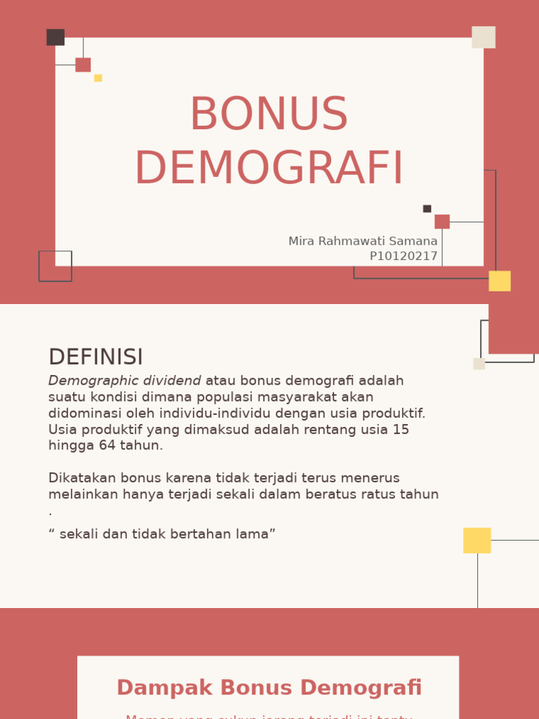 Bonus Demografi (Mira Rahmawati Samana) | PDF | Ilmu Sosial