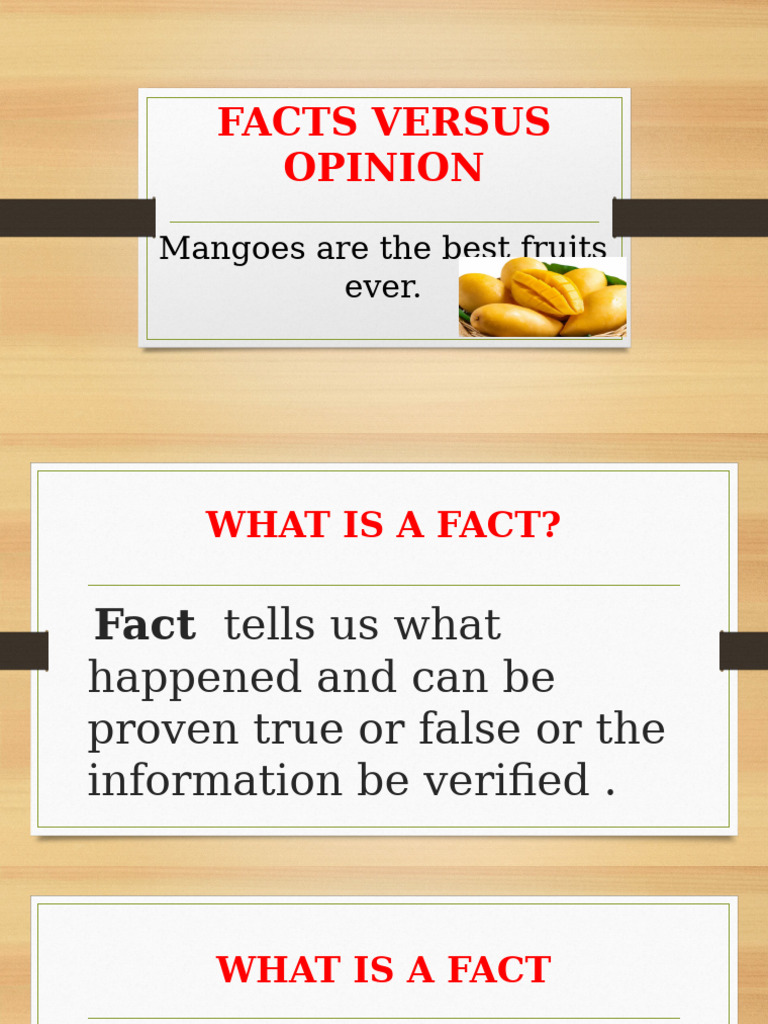 Facts Versus Opinion | PDF | Career & Growth
