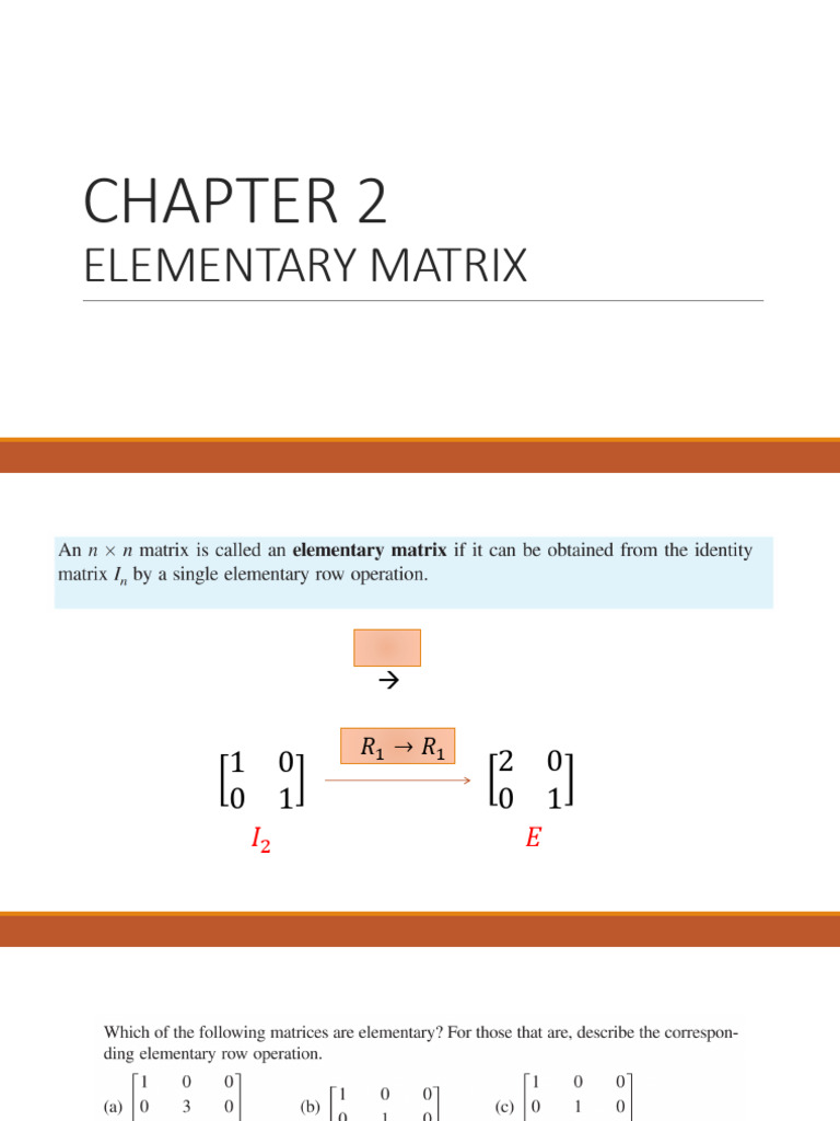 Understanding Elementary Matrices | PDF | Computers