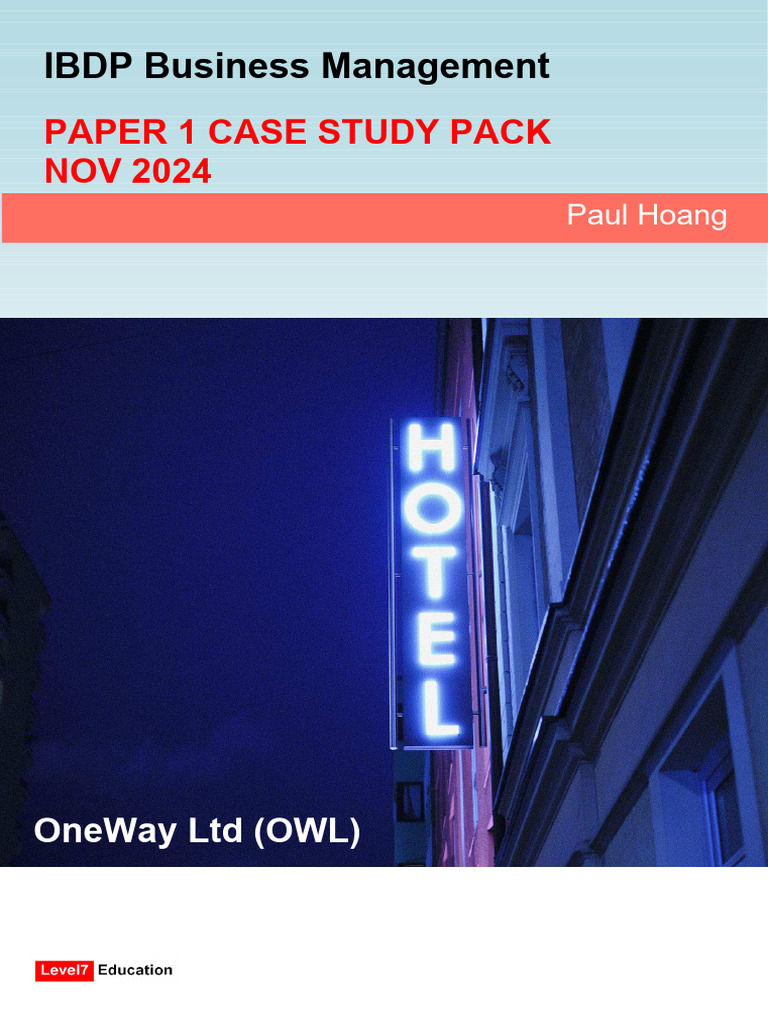 Case Study Pack - November 2024 - OneWay LTD - Paul Hoang | PDF | Employment | Tourism