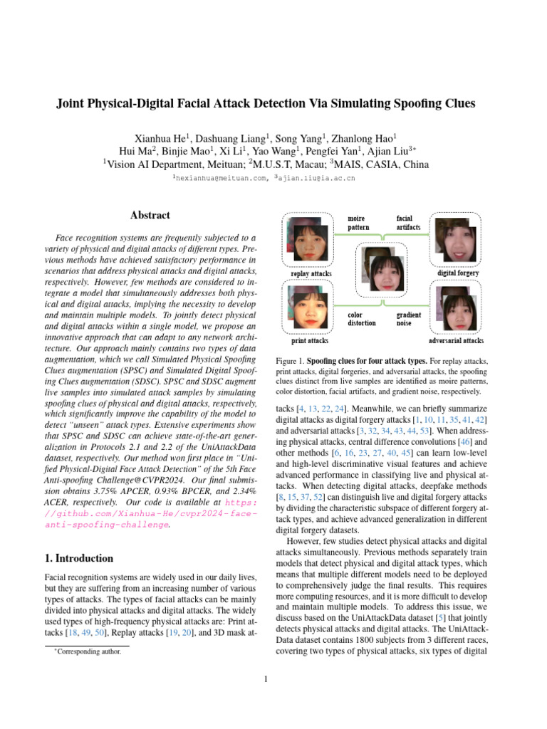Joint Detection of Physical-Digital Face Attacks | PDF