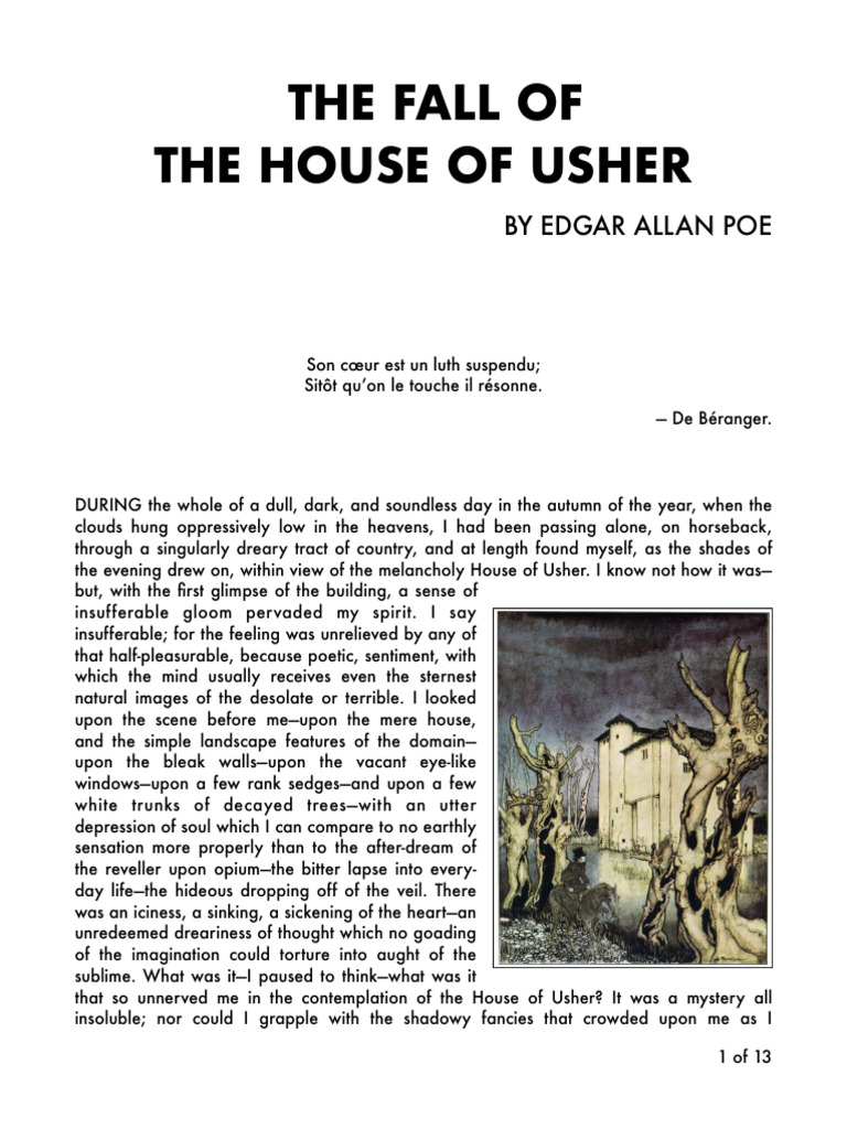 The Fall of The House of Usher: by Edgar Allan Poe | PDF | Fear