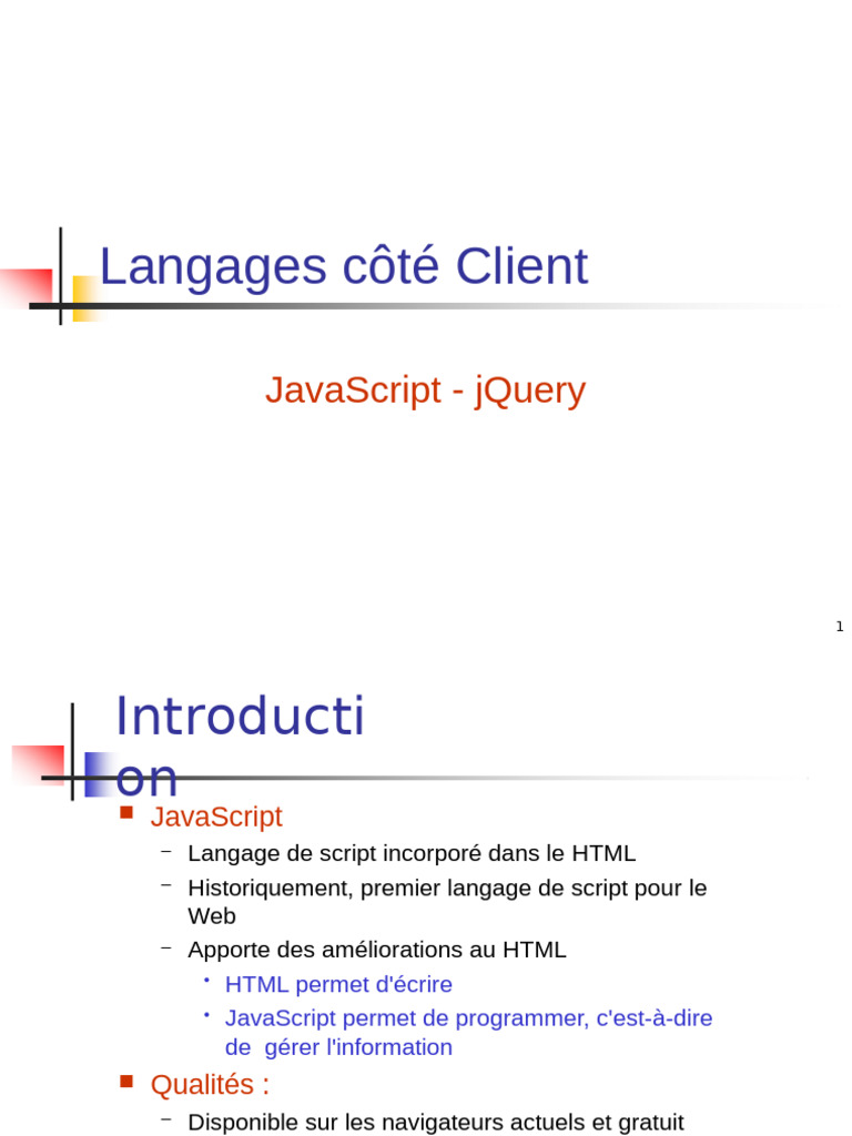 Cours2 JS JQuery 1 | PDF | JavaScript | Html