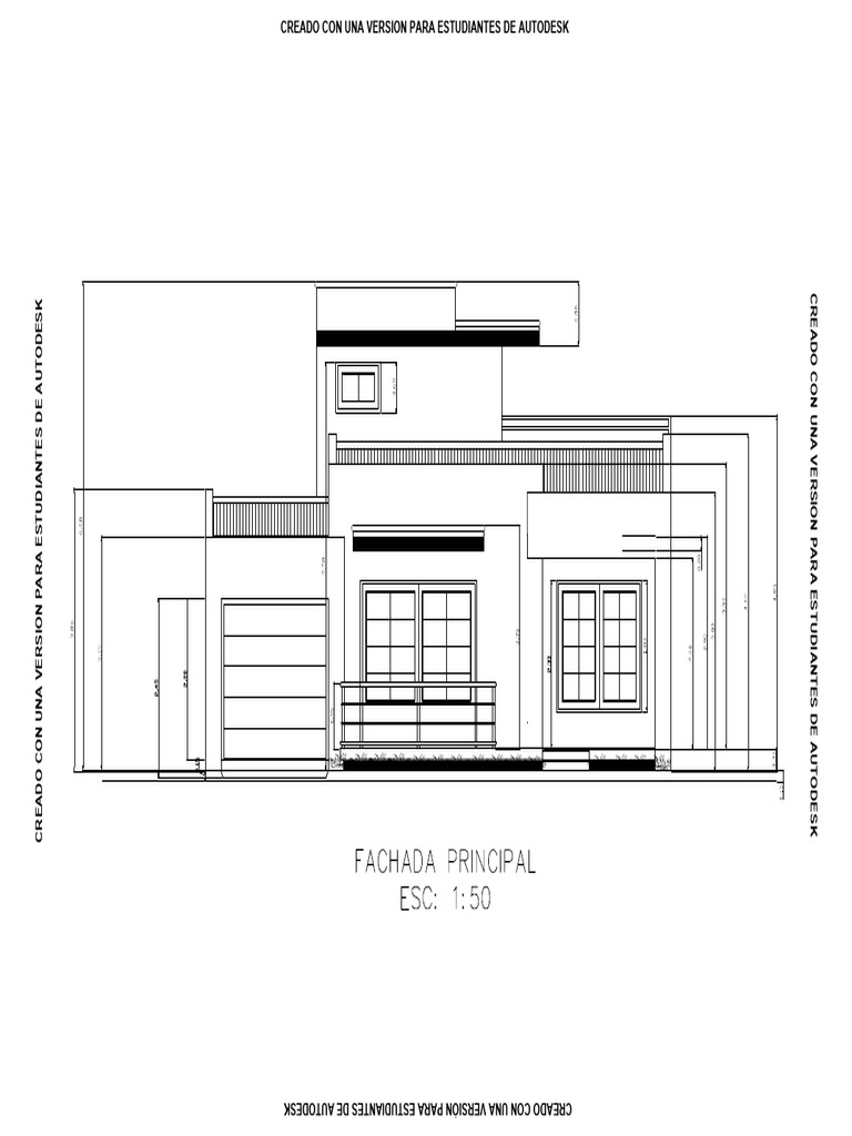 Dibujo de Proyecto Arquitectonico Fachada | PDF