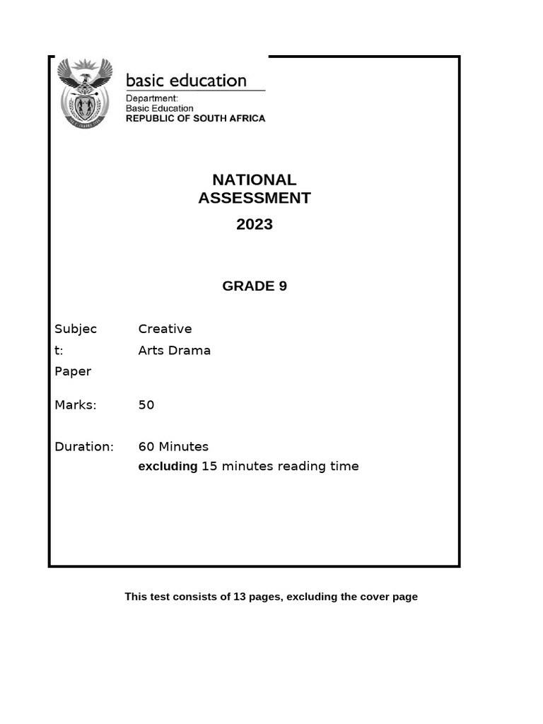 Grade 9 Creative Arts Drama Exam | PDF | Radio | Monologue