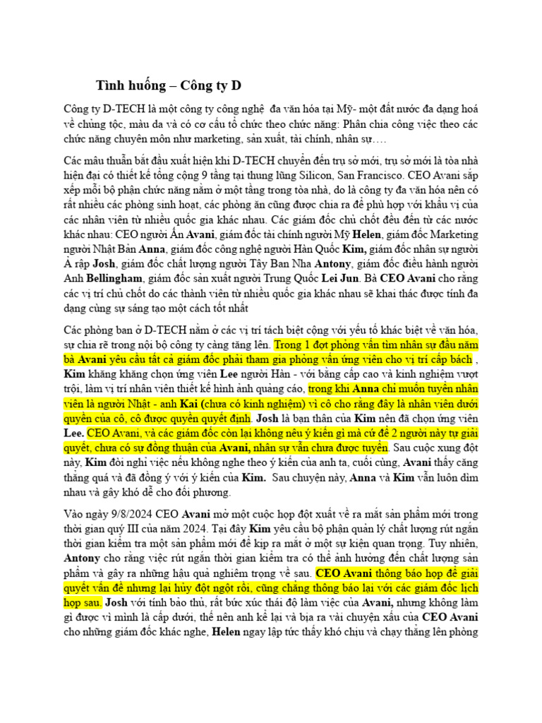 Case Study - Công Ty D | PDF