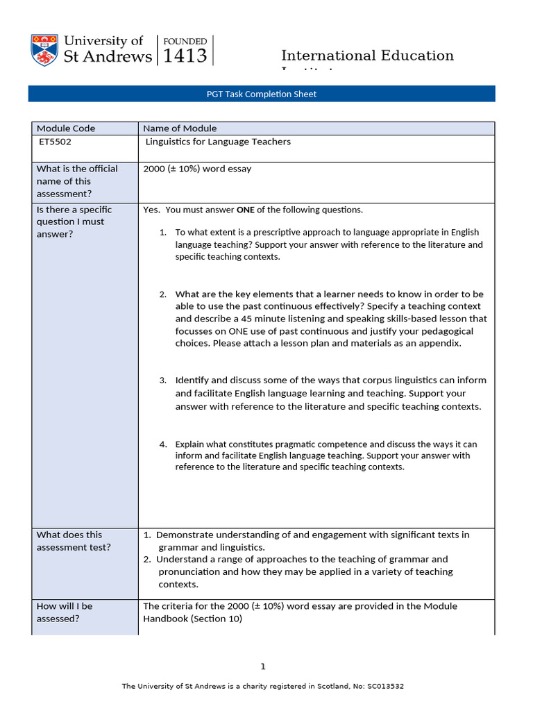 2024-25 ET5602 Task Completion Sheet 2 - 2000 Word Essay FINAL | PDF ...