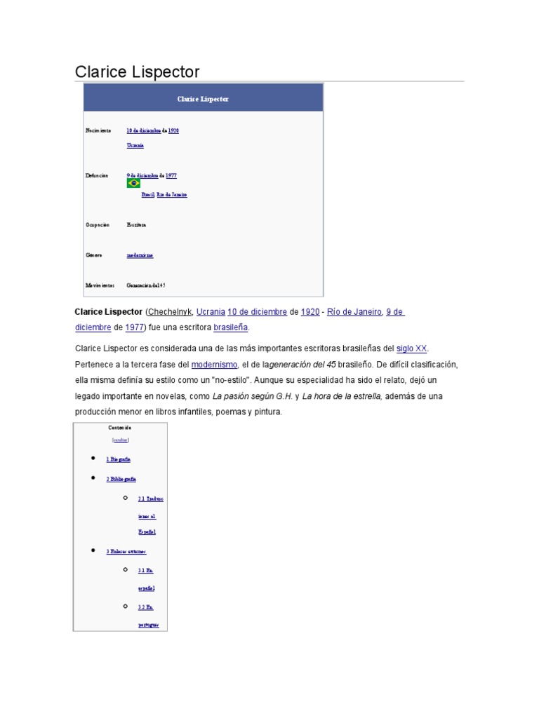 Clarice Lispector | PDF