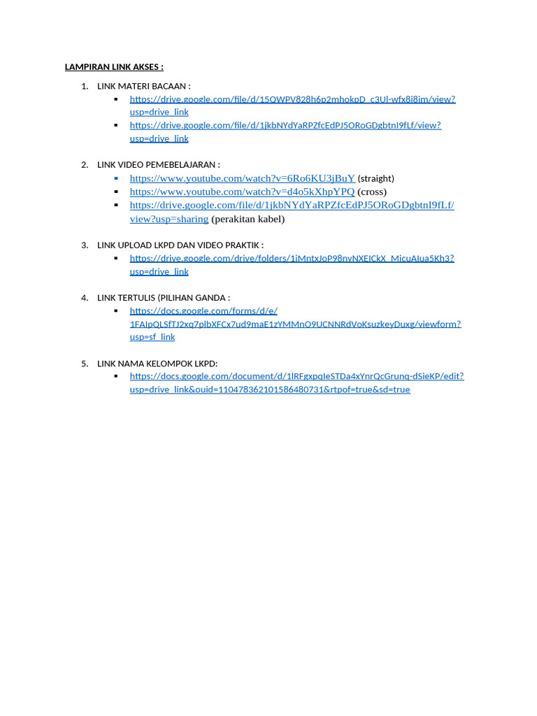 Lampiran Link Akses | PDF | Business | Computers