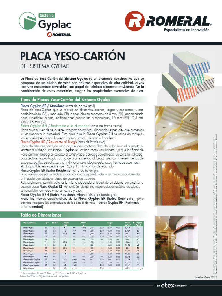 Tipos de Placas Gyplac y Sus Usos | PDF | Aislamiento térmico | Lentes