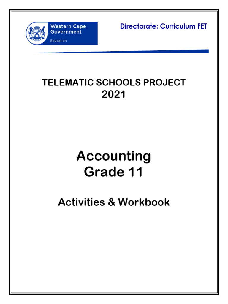 Telematics GR 11 Acc 2021 ENG Act WB MEMO Edited | PDF | Debits And Credits | Cheque