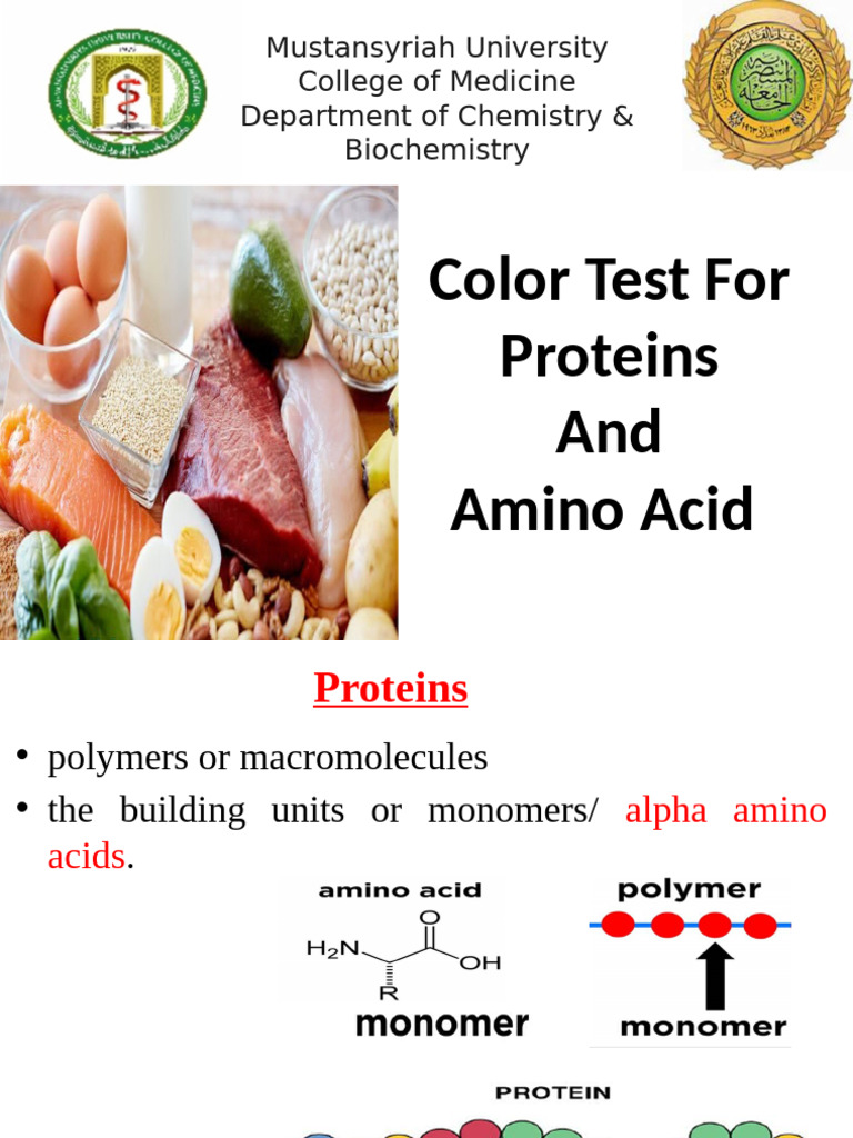 Color Test For Proteins L | PDF