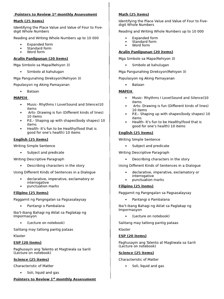 Pointers to review | PDF | Human Communication | Syntax