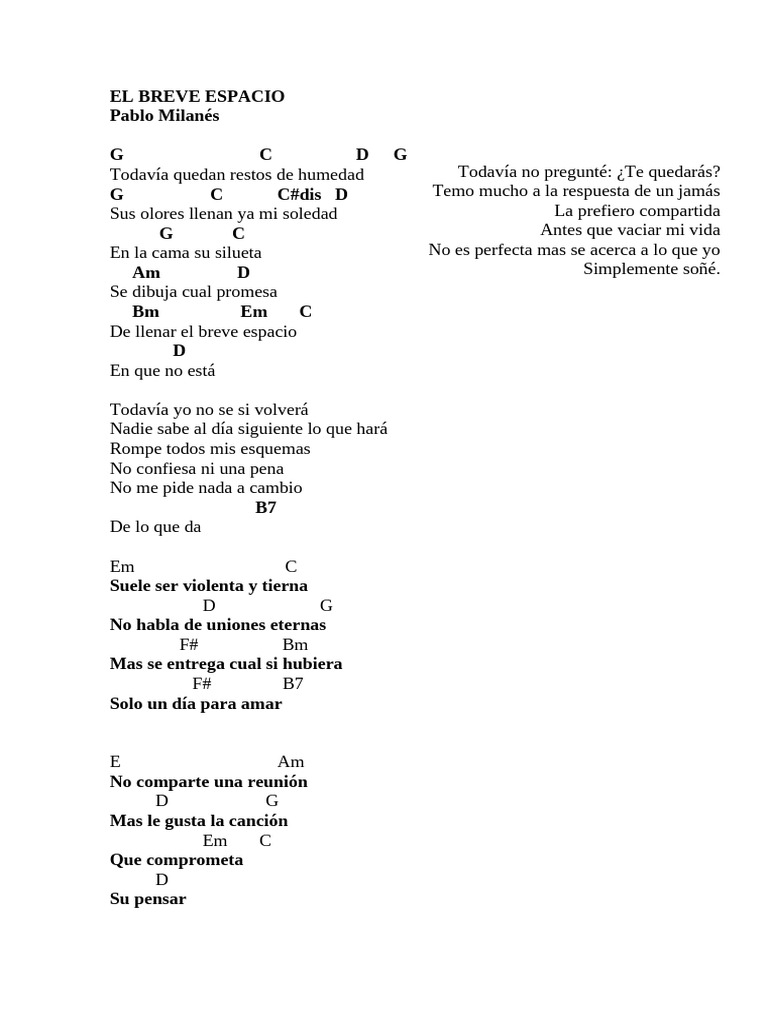 Pablo Milanes (Chords) | PDF