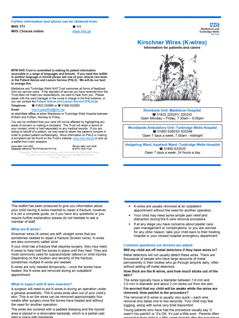 Kirschner Wires K Wires | PDF | Clinical Medicine | Medicine