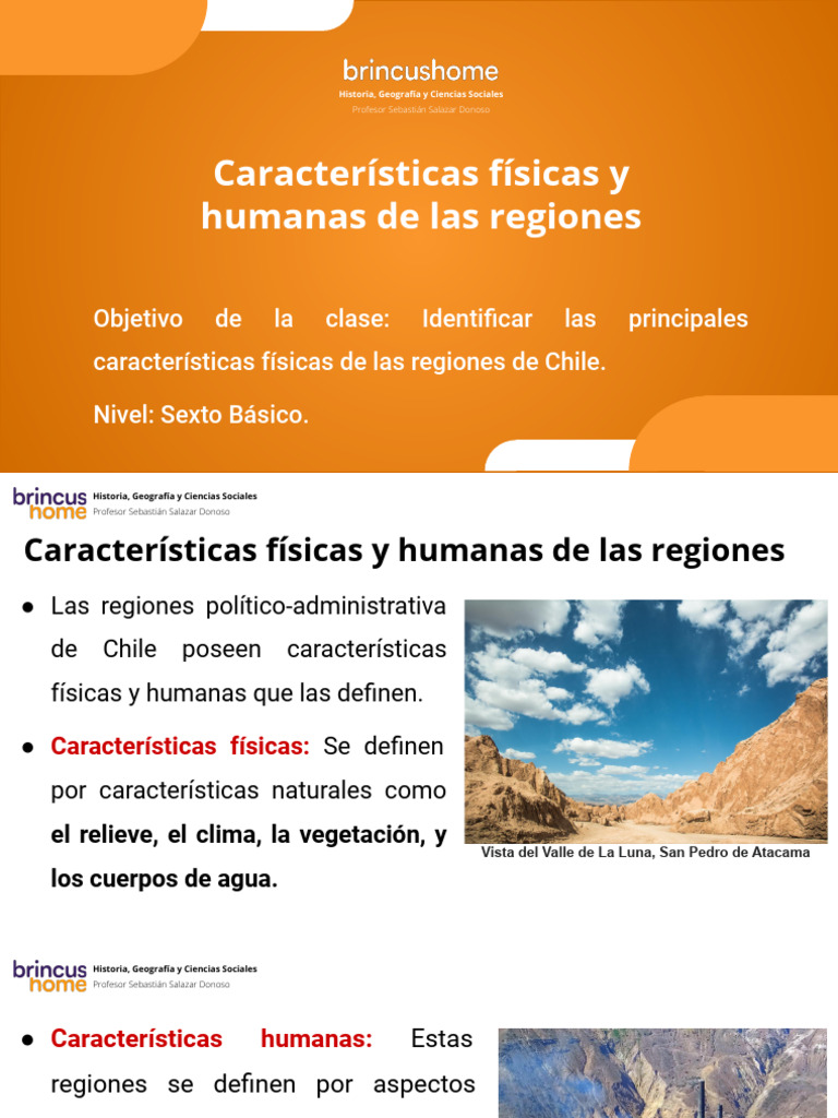 Sexto Básico - Características Físicas y Humanas de Las Regiones. | PDF ...