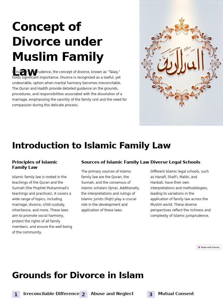 Divorce in Muslim Family Law | PDF | Alimony | Divorce