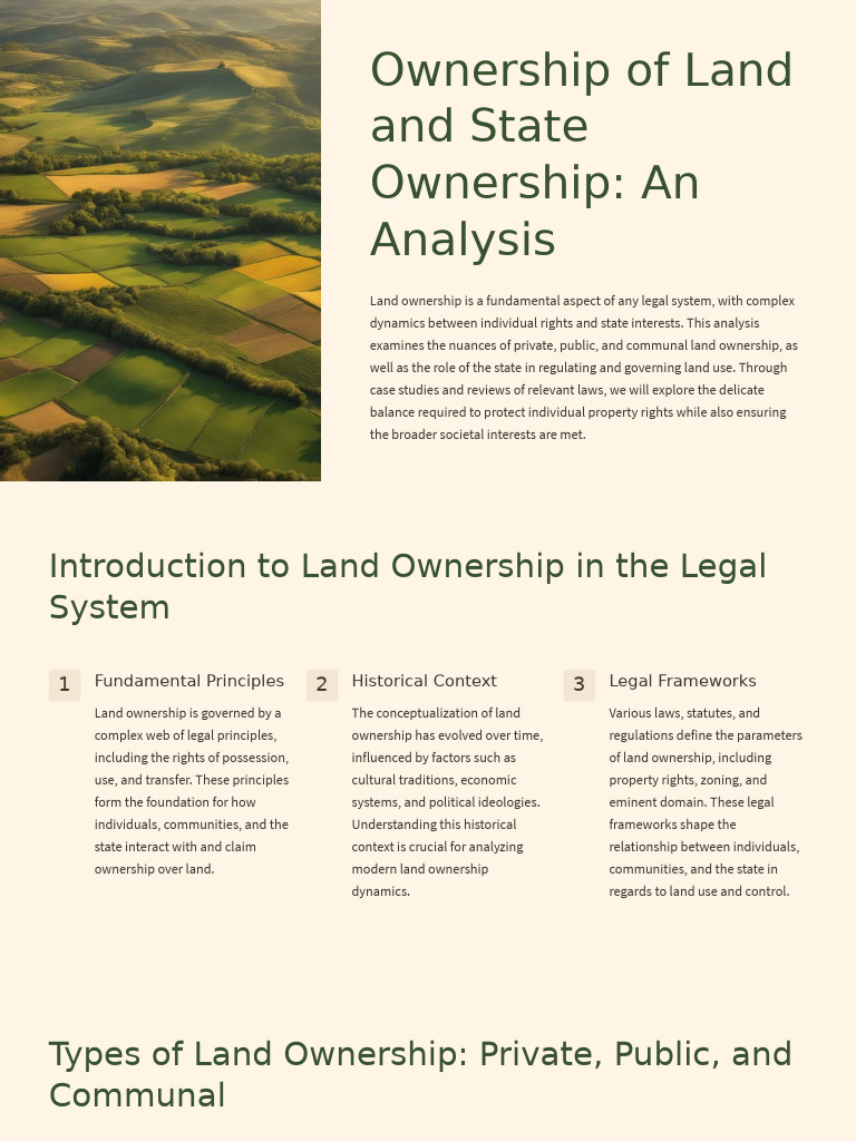 Land Ownership: Rights and State Roles | PDF | Ownership | Property