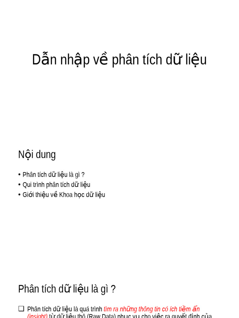 Gioi Thieu Ve Phan Tich Du Lieu | PDF