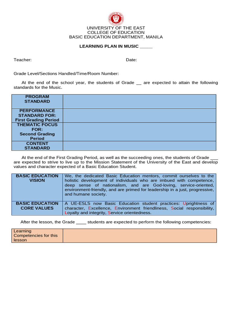 LEARNING PLAN TEMPLATE (1) | PDF | Mentorship | Learning