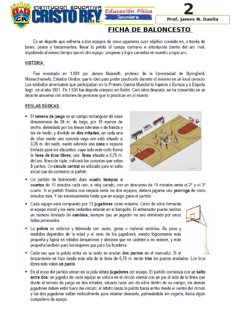 FICHA DE BALONCESTO | PDF