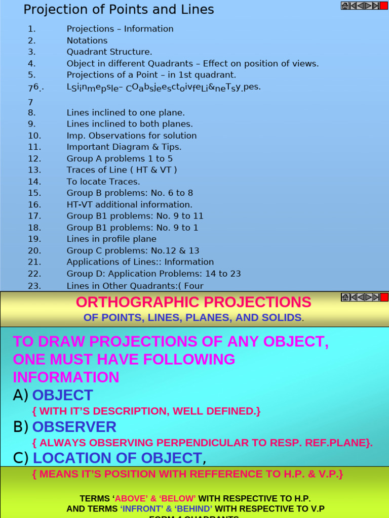 L13 Projection On POINTS and LINES | PDF | Angle | Cartesian Coordinate ...