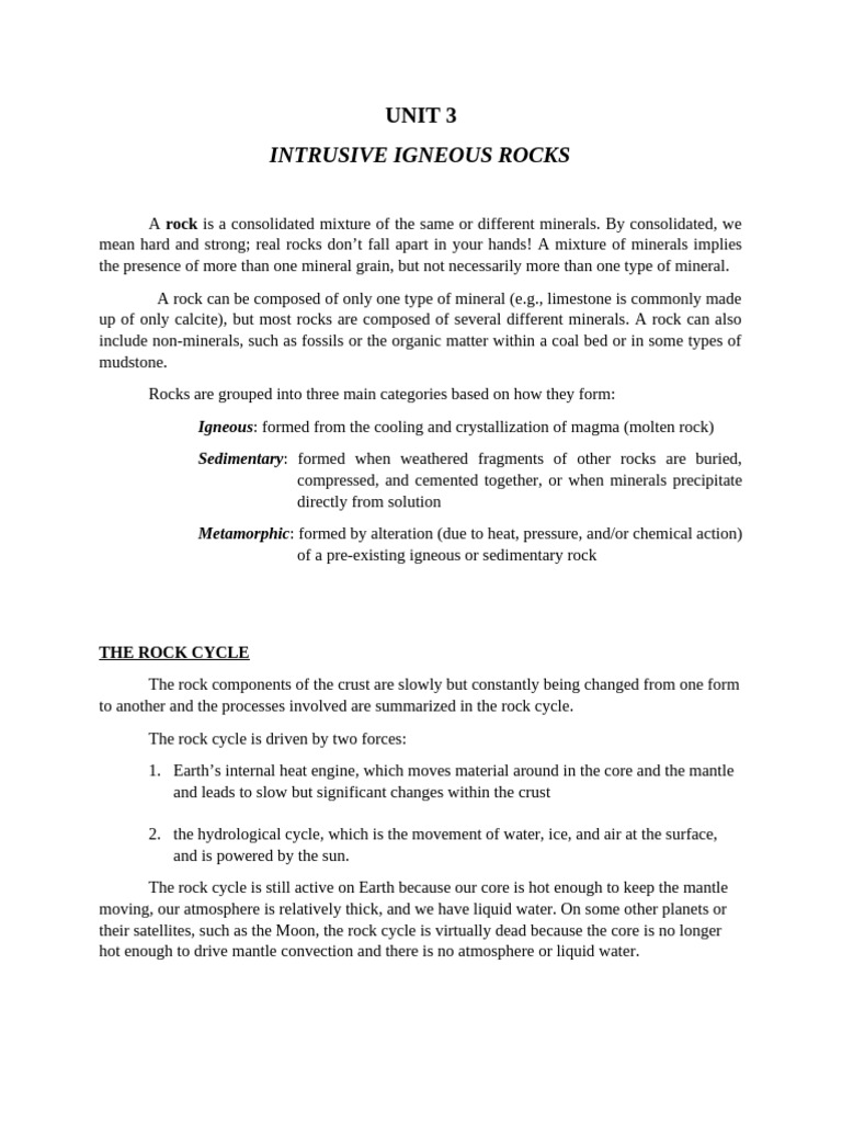 3 - INTRUSIVE IGNEOUS ROCKS | PDF | Igneous Rock | Rock (Geology)