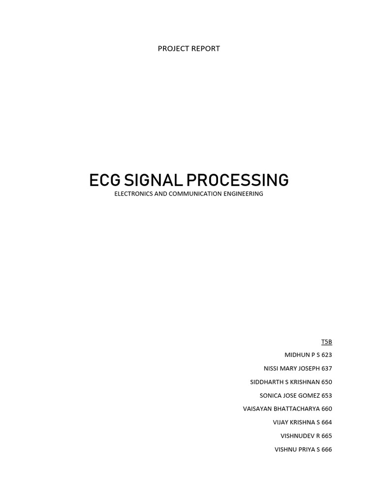 DSP project report | PDF | Heart Rate | Electrocardiography