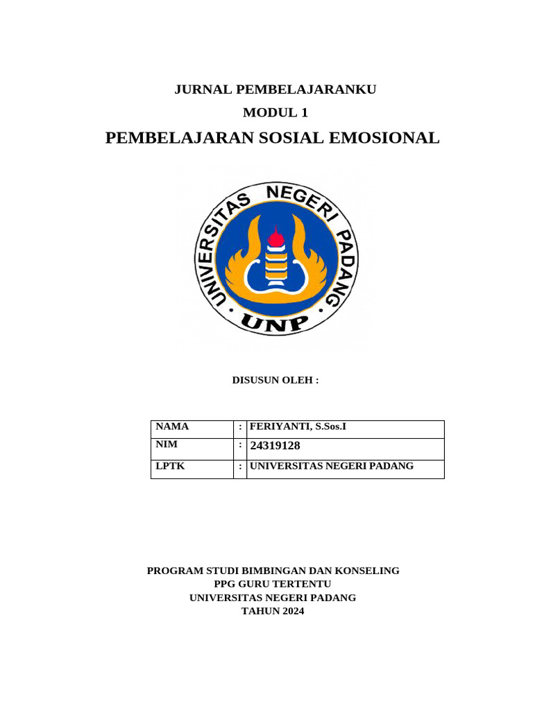 Jurnal Modul 1 Pembelajaran Sosial Emosional | PDF