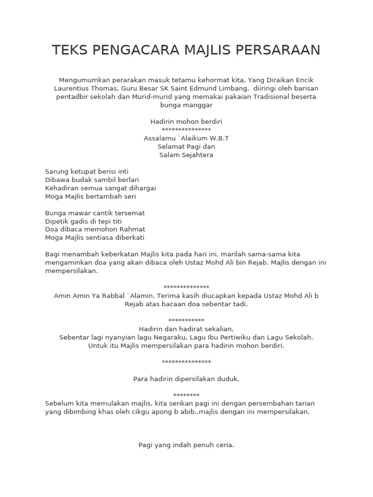 Majlis Persaraan Guru Besar | PDF